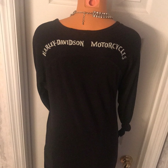 Harley-Davidson | Tops | Black Rhinestone Harley Davidson Oversized ...